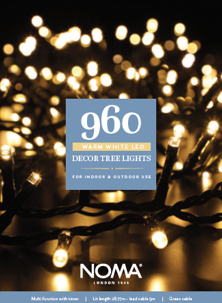 960 Warm White Multifunction Christmas Tree Lights with Green Cable ...