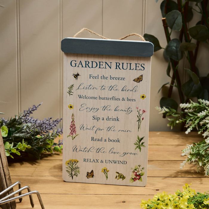 Garden Rules with Wildflower Design Hanging Plaque – McGaugh’s ...